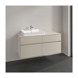 Villeroy & Boch Villeroy und Boch Collaro Waschtischunterschrank C082B0VN 120x54,8x50cm, Waschtisch links, LED-Beleuchtung 8,8 W, cashmere grey