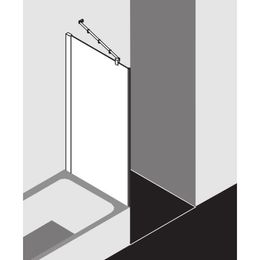 Kermi Pasa XP Seitenwand verk&uuml;rzt neben Badewanne PXTVD080171YK 80x175cm, silber matt, ESG SR OpacoClean