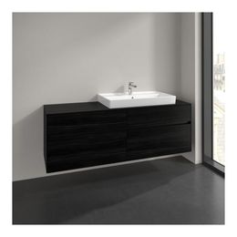 Villeroy & Boch Villeroy und Boch Collaro Waschtischunterschrank C027B0AB 160x54,8x50cm, Waschtisch rechts, LED-Beleuchtung 12W, black oak