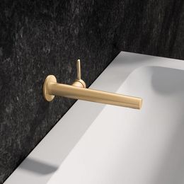 KEUCO Edition 400 Einhebel-Waschtischmischer 51516252101 Unterputz, Ausladung 24,3 cm, Messing geb&uuml;rstet