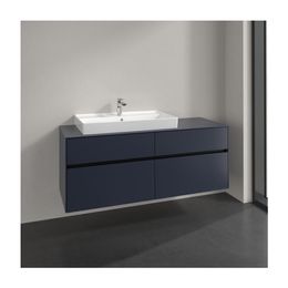 Villeroy & Boch Villeroy und Boch Collaro Waschtischunterschrank C089B0VQ 140x54,8x50cm, Waschtisch links, LED-Beleuchtung 10,4W, marine blue