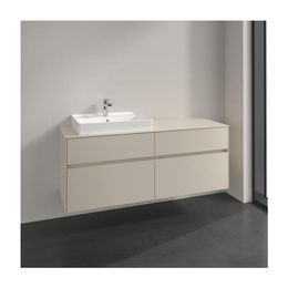 Villeroy & Boch Villeroy und Boch Collaro Waschtischunterschrank C085B0VN 140x54,8x50cm, Waschtisch links, LED-Beleuchtung 10,4W, cashmere grey
