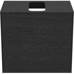 Ideal Standard Conca Waschtisch-Unterschrank T3934Y4 mit Ausschnitt, 1 Auszug, 60x37x55 cm, mittig, Eiche geflammt Furnier