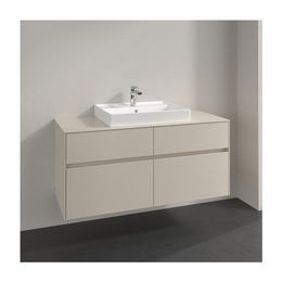 Villeroy & Boch Villeroy und Boch Collaro Waschtischunterschrank C081B0VN 120x54,8x50cm, Waschtisch mittig, LED-Beleuchtung 8,8 W, cashmere grey