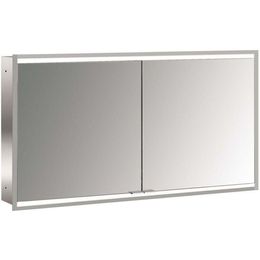 Emco prime Unterputz-Lichtspiegelschrank 949706357 1300x730mm, 2-t&uuml;rig, aluminium/weiss