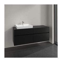 Villeroy & Boch Villeroy und Boch Collaro Waschtischunterschrank C085B0VL 140x54,8x50cm, Waschtisch links, LED-Beleuchtung 10,4W, volcano black