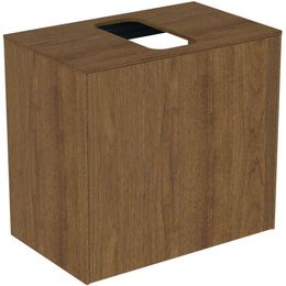 Ideal Standard Conca Waschtisch-Unterschrank T3934Y5 mit Ausschnitt, 1 Auszug, 60x37x55 cm, mittig, Walnuss dunkel Furnier