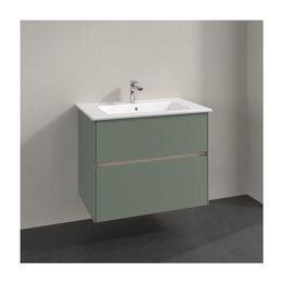 Villeroy & Boch Villeroy und Boch Collaro Waschtischunterschrank C144B0AF 76,1x61x48cm, Waschbecken mittig, LED-Beleuchtung 5,5W, soft green