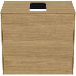 Ideal Standard Conca Waschtisch-Unterschrank T3934Y6 mit Ausschnitt, 1 Auszug, 60x37x55 cm, mittig, Eiche hell Furnier