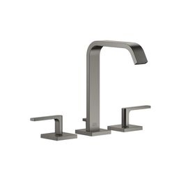 Dornbracht IMO Waschtisch-Dreilocharmatur 20713671-99 Dark Platinum geb&uuml;rstet, mit Ablaufgarnitur