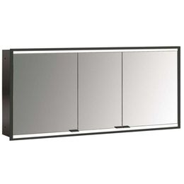 Emco prime Unterputz-Lichtspiegelschrank 949713563 1400x730mm, 3-t&uuml;rig, schwarz/spiegel