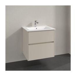 Villeroy & Boch Villeroy und Boch Collaro Waschtischunterschrank C143B0VN 61,1x61x48cm, Waschbecken mittig, LED-Beleuchtung 4,2W, cashmere grey