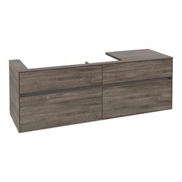 Villeroy & Boch Villeroy und Boch Collaro Waschtischunterschrank C02900RK 160x54,8x50cm, Waschtisch links, Stone Oak