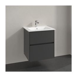 Villeroy & Boch Villeroy und Boch Collaro Waschtischunterschrank C142B0VR 56,1x61x48cm, Waschbecken mittig, LED-Beleuchtung 3,9W, graphite