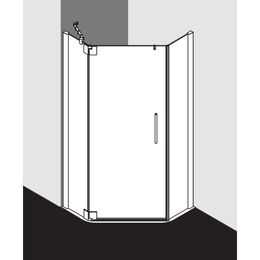 Kermi Pasa XP F&uuml;nfeck-Duschkabine Pendelt&uuml;r PXL40090201PK 90x90x200cm, silber mattglanz, ESG klar Clean, links