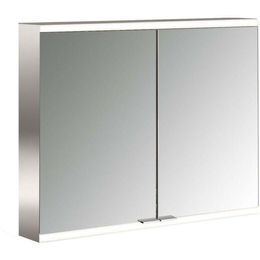 Emco prime Aufputz-Lichtspiegelschrank 949706324 800x700mm, 2-t&uuml;rig, aluminium/weiss
