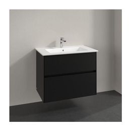 Villeroy & Boch Villeroy und Boch Collaro Waschtischunterschrank C14400VL 76,1x61x48cm, Waschbecken mittig, volcano black