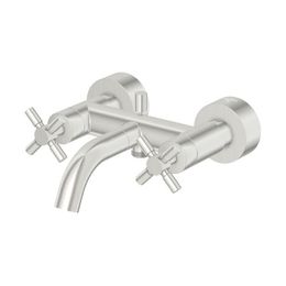 Steinberg Serie 250 Wannen-Zweigriffarmatur 2501100BN Aufputz, Ausladung 203mm, Brushed Nickel