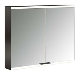 Emco prime Aufputz-Lichtspiegelschrank 949713524 800x700mm, 2-t&uuml;rig, schwarz/spiegel