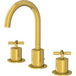 Steinberg Serie 250 Waschtisch-3-Loch-Armatur 2502000BG Ausladung 150mm, mit Ablaufgarnitur 1 1/4", Brushed Gold