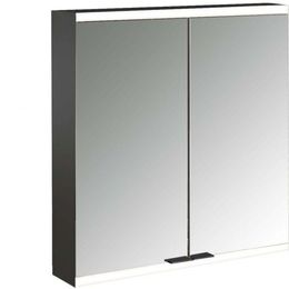 Emco prime Aufputz-Lichtspiegelschrank 949713523 600x700mm, 2-t&uuml;rig, schwarz/spiegel