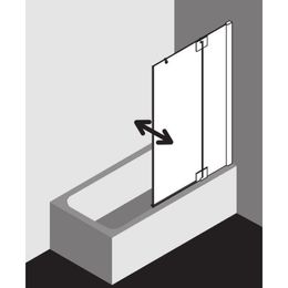 Kermi Pasa XP Schwingfl&uuml;gel mit Festfeld PXDTR090151AK 90x150cm, silber mattglanz, ESG klar, rechts