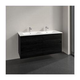 Villeroy & Boch Villeroy und Boch Collaro Waschtischunterschrank C14700AB 126,1x61x48cm, Waschbecken mittig, black oak