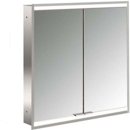 Emco prime Unterputz-Lichtspiegelschrank 949706233 600x730mm, 2-t&uuml;rig, aluminium/spiegel
