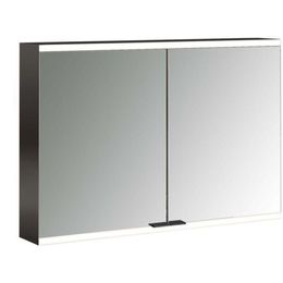 Emco prime Aufputz-Lichtspiegelschrank 949713545 1000x700mm, 2-t&uuml;rig, schwarz/spiegel