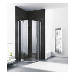 Kermi Pasa XP Viertelkreis-Schwingt&uuml;r PX55L090201PK 90x90x200cm, Radius 52/55cm, silber mattglanz, ESG klar Clean, links