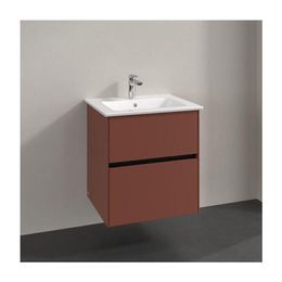 Villeroy & Boch Villeroy und Boch Collaro Waschtischunterschrank C14200AH 56,1x61x48cm, Waschbecken mittig, wine red