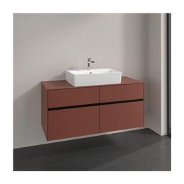 Villeroy & Boch Villeroy und Boch Collaro Waschtischunterschrank C12800AH 120x54,8x50cm, Waschtisch mittig, wine red