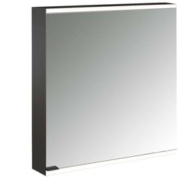 Emco prime Aufputz-Lichtspiegelschrank 949713522 600x700mm, 1 T&uuml;r, Anschlag rechts, schwarz/spiegel