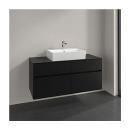 Villeroy & Boch Villeroy und Boch Collaro Waschtischunterschrank C128B0VL 120x54,8x50cm, Waschtisch mittig, LED-Beleuchtung 8,8 W, volcano black