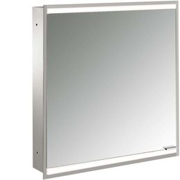 Emco prime Unterputz-Lichtspiegelschrank 949706331 600x730mm, 1 T&uuml;r, Anschlag links, aluminium/weiss
