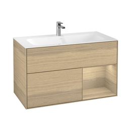 Villeroy & Boch Villeroy und Boch Finion Waschtischunterschrank F040PCPC 99,6x59,1x49,8cm, Regal rechts Oak Veneer, Oak Veneer