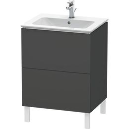 Duravit L-Cube Waschtisch-Unterschrank LC662504949 62 x 48,1 cm, graphit matt, 2 Ausz&uuml;ge, stehend