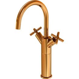Steinberg Serie 250 Waschtisch-Zweigriffarmatur 2501550RG H&ouml;he 362mm, mit schwenkbarem Auslauf, Ablaufgarnitur, Rose Gold