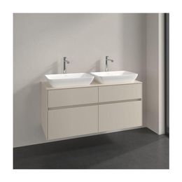 Villeroy & Boch Villeroy und Boch Collaro Waschtischunterschrank C115B0VN 120x54,8x50cm, f&uuml;r 2 Waschtische, LED-Beleuchtung 8,8W, cashmere grey