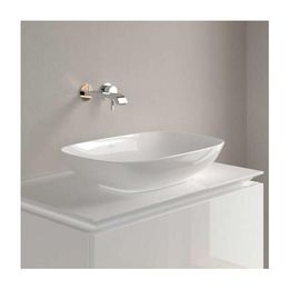 Villeroy & Boch Villeroy und Boch Loop & friends Aufsatz-Waschtisch 4A4900R1 56x38cm, ohne Hahnlochbank, mit &Uuml;berlauf, Wei&szlig; Alpin CeramicPlus