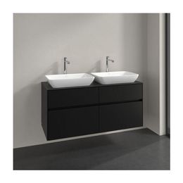 Villeroy & Boch Villeroy und Boch Collaro Waschtischunterschrank C115B0VL 120x54,8x50cm, f&uuml;r 2 Waschtische, LED-Beleuchtung 8,8W, volcano black