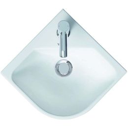 Duravit Me by Starck Eck-Waschtisch 0722433200 43,5 x 38 cm, mit Hahnloch, mit &Uuml;berlauf, mit Hahnlochbank, wei&szlig; seidenmatt