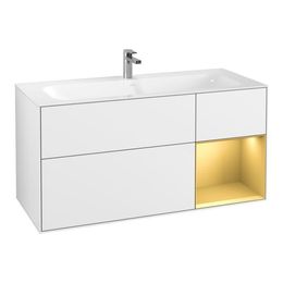 Villeroy & Boch Villeroy und Boch Finion Waschtischunterschrank F070HFGF 119,6x59,1cm, Regal rechts Gold matt, Glossy white lacquer