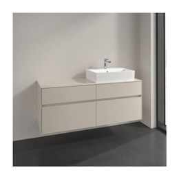 Villeroy & Boch Villeroy und Boch Collaro Waschtischunterschrank C133B0VN 140x54,8x50cm, Waschtisch rechts, LED-Beleuchtung 10,4W, cashmere grey