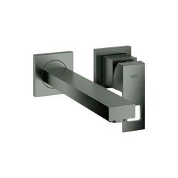 Grohe Eurocube Fertigmontageset 23447AL0 hard graphite geb&uuml;rstet, Waschtisch-2-Loch-Wandarmatur, Ausladung 231 mm