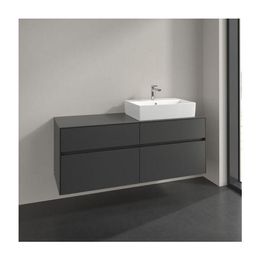 Villeroy & Boch Villeroy und Boch Collaro Waschtischunterschrank C133B0VR 140x54,8x50cm, Waschtisch rechts, LED-Beleuchtung 10,4W, graphite