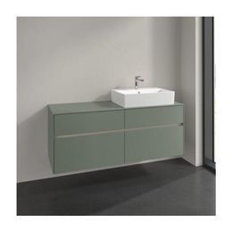 Villeroy & Boch Villeroy und Boch Collaro Waschtischunterschrank C133B0AF 140x54,8x50cm, Waschtisch rechts, LED-Beleuchtung 10,4W, soft green