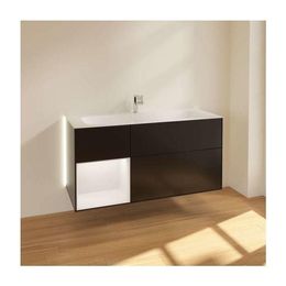 Villeroy & Boch Villeroy und Boch Finion Waschtischunterschrank G060HFPD mit Beleuchtung, 3 Ausz&uuml;ge, 1196 x 591 x 498 mm, Black Matt Lacquer / Gold Matt Lacquer