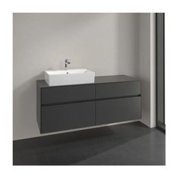 Villeroy & Boch Villeroy und Boch Collaro Waschtischunterschrank C132B0VR 140x54,8x50cm, Waschtisch links, LED-Beleuchtung 10,4W, graphite