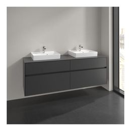 Villeroy & Boch Villeroy und Boch Collaro Waschtischunterschrank C024B0VR 160x54,8x50cm, f&uuml;r 2 Waschtische, mit LED-Beleuchtung, graphite